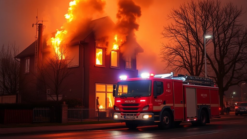 Gebouwbrand op Aristoteleslaan in Huizen